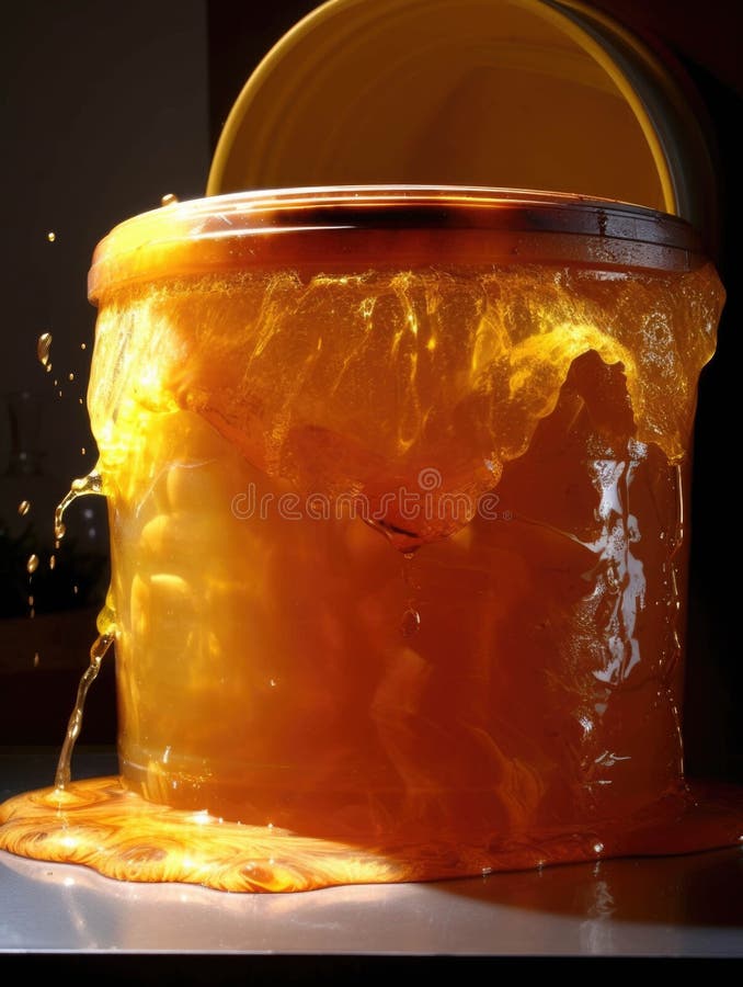 An Overflowing Bin Putrid Liquid Oozing Out of the Top Like Honey from ...