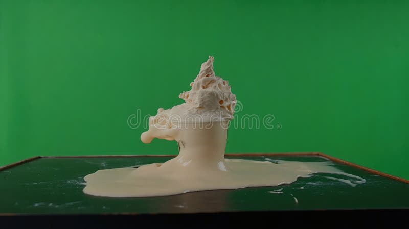 Overflowing Cream Dessert, Green Screen, Studio Stock Photo - Image of ...