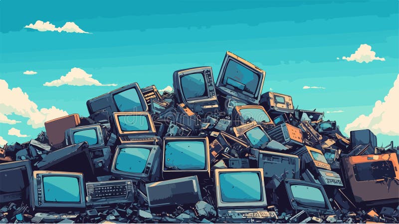 Overflowing Electronic Waste Dump in Landfill - Environmental Impact ...