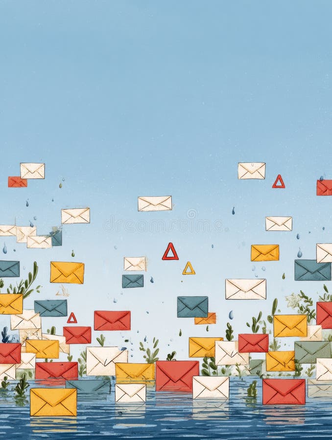 Email Inbox Overwhelmed by Error Messages with Clear Sky Above ...