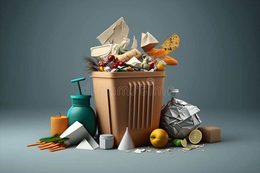 Overflowing Garbage Can, Waste Distribution, Generative AI Stock ...
