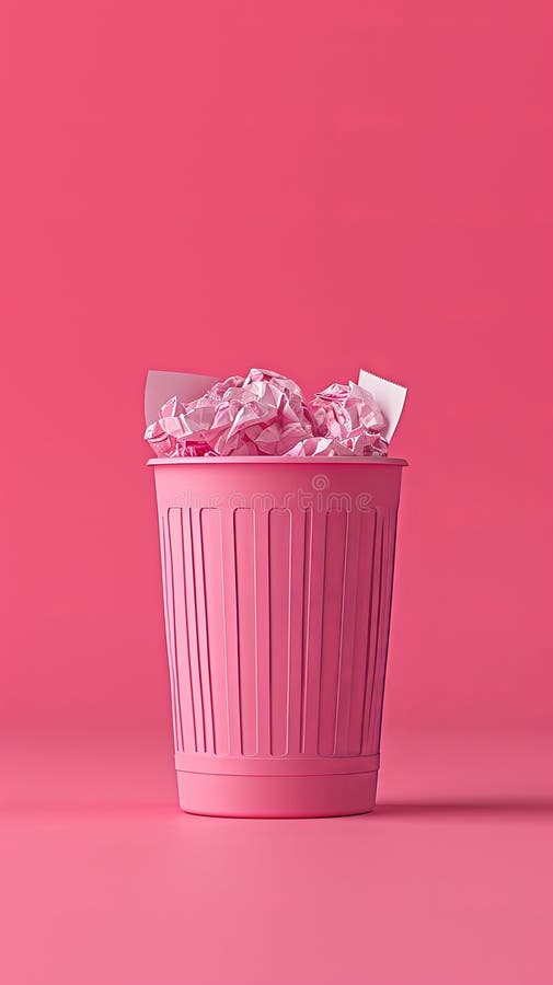 Overflowing Garbage Can, Wasted Ideas, Concept of Plagiarism, Turquoise ...