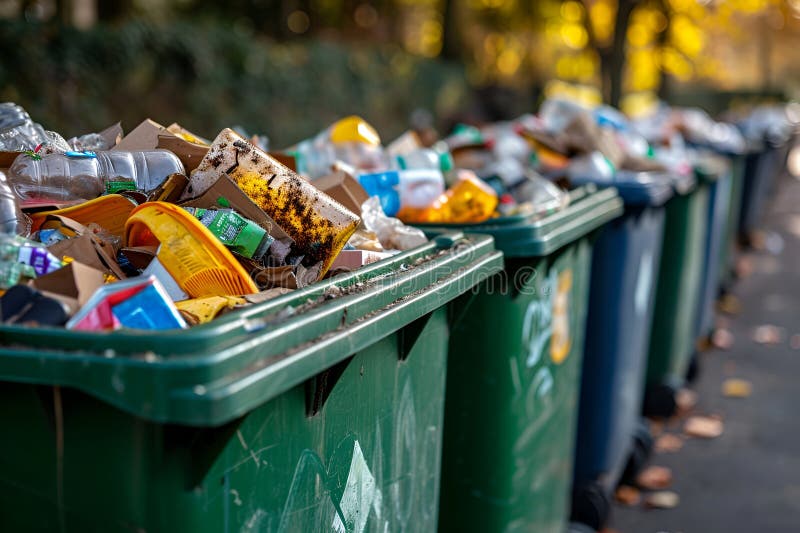 Overflowing Garbage Cans, the Importance of Sorting Stock Illustration ... Overflowing Garbage Cans, the Importance of Sorting Stock Illustration ...