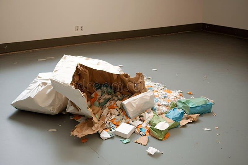 Overflowing Garbage in Form of Plastic Bags and Paper Scraps Lying on ...