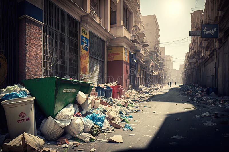 Overflowing Garbage and Trash in Streets of World S Cities on Sunny Day ... Overflowing Garbage and Trash in Streets of World S Cities on Sunny Day ...