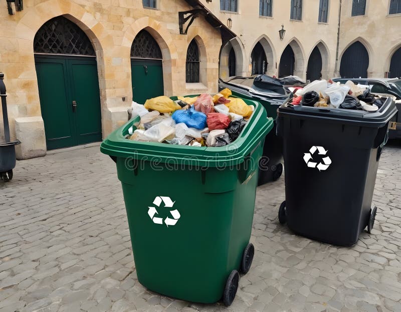 Recycling Bin Filled with Waste Materials Challenges of Waste ...