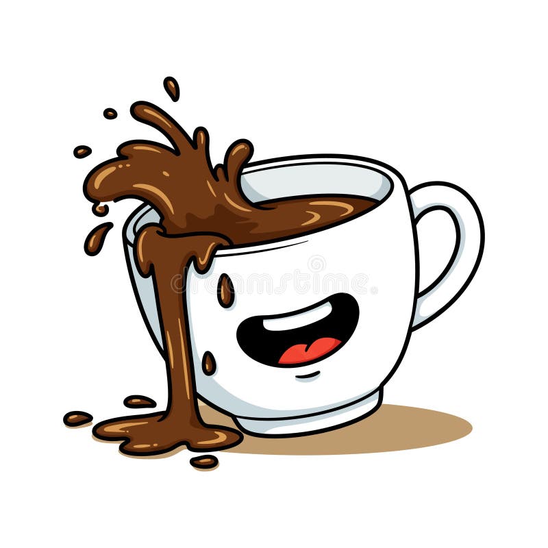 Overflowing Happy Coffee Cup Clipart Stock Vector - Illustration of ...