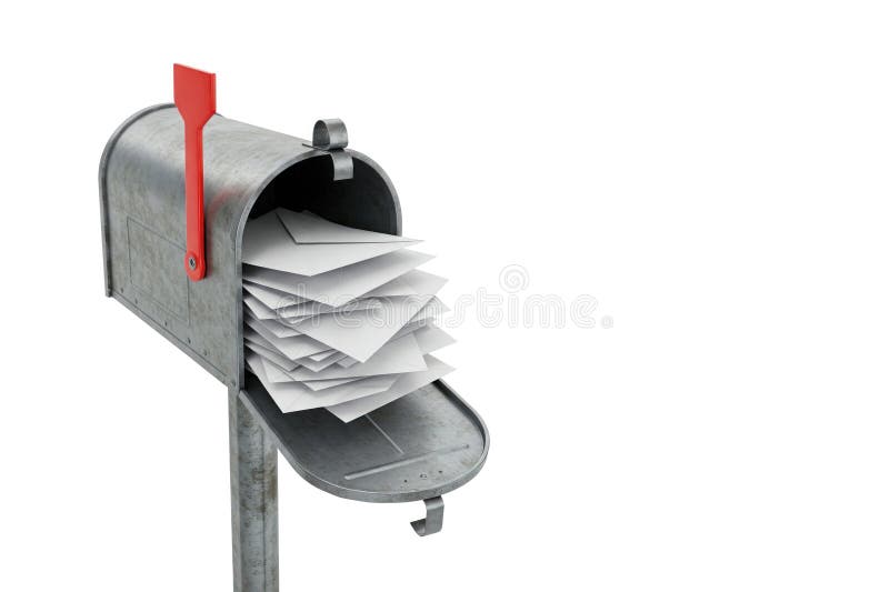 An Overflowing Mailbox with Letters. Space for Text. Stock Photo ...