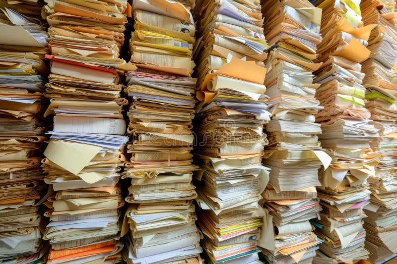 Overflowing Paperwork and Files Piles Stock Photo - Image of ...