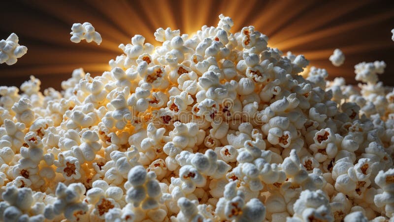 Overflowing Popcorn in Red and White Striped Container Stock Image ...