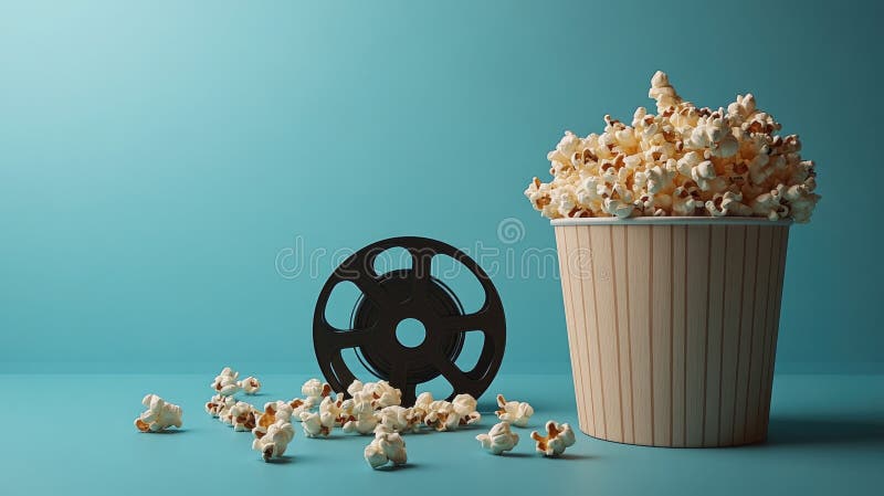 Overflowing Popcorn in Red and White Striped Container Stock Image ...
