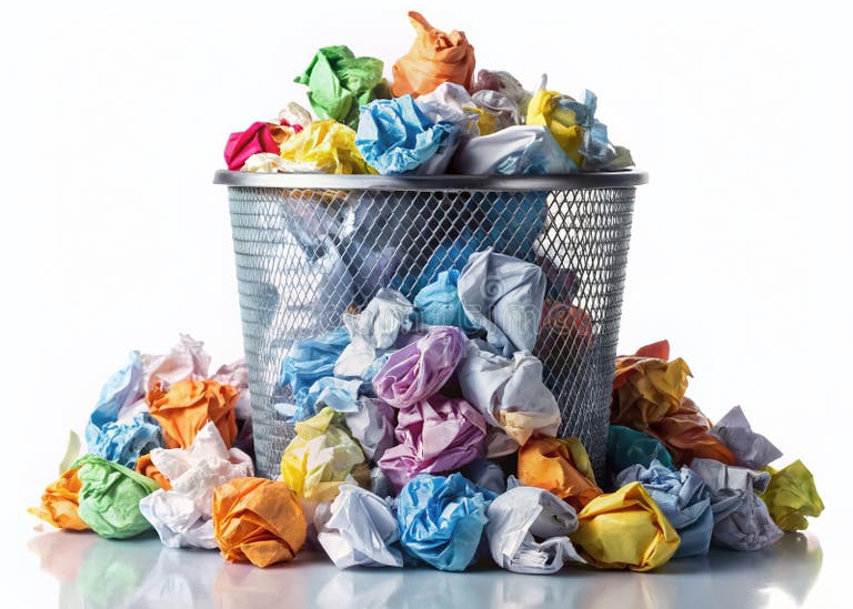 Overflowing Recycling Bin a Visual Representation of Waste Management ...