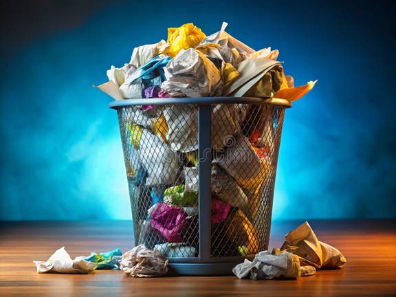 Overflowing Recycling Bin a Visual Representation of Waste Management ...