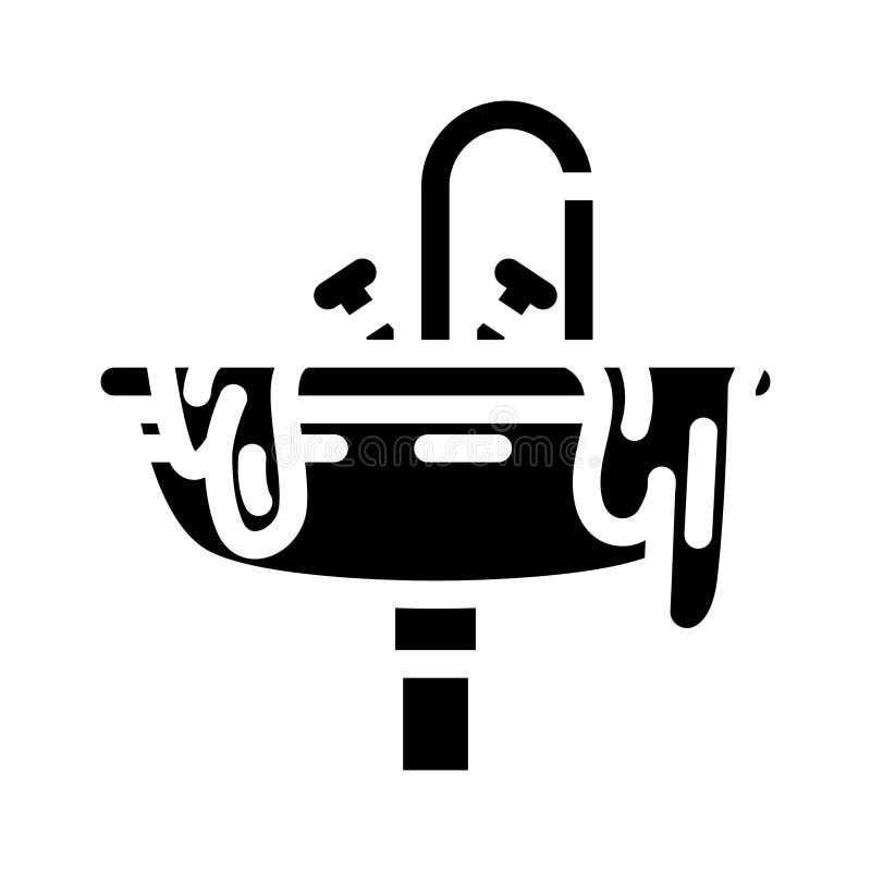 Overflowing Sink Glyph Icon Vector Illustration Stock Vector ...