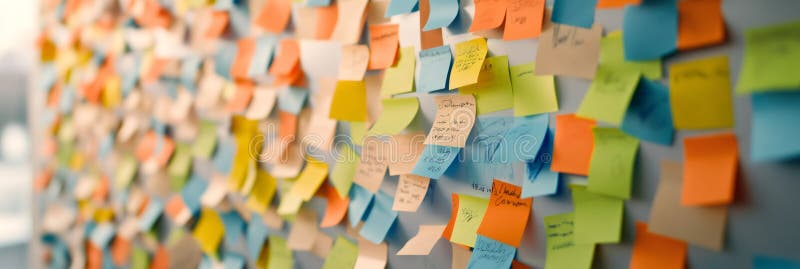 Overflowing Sticky Notes Representing Multitasking Chaos Stock Image ...