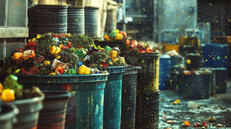 Overflowing Trash Bins Polluting the Environment with Plastic Waste ...