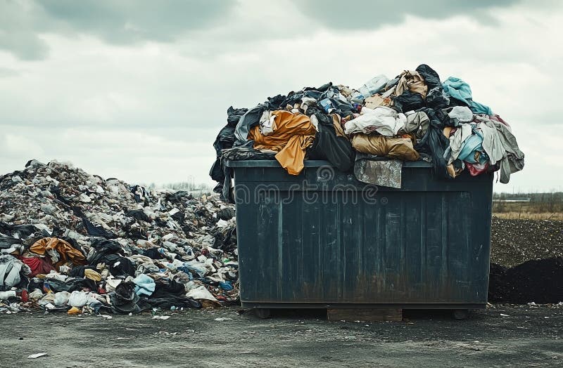 Overflowing Waste Container and Adjacent Landfill a Representation of ...