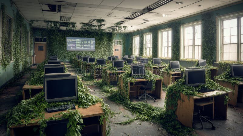 An Overgrown Classroom in a Deserted School Has Been Reclaimed by ...