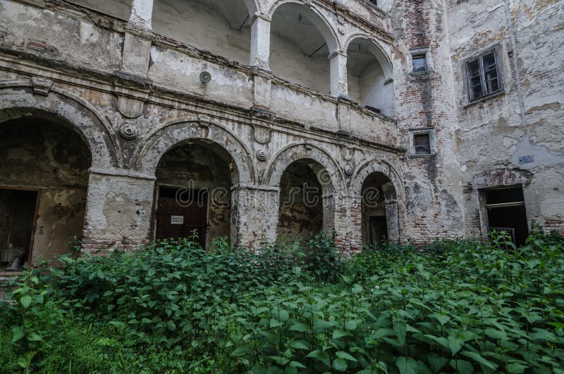 Overgrown Courtyard of Castle Stock Photo - Image of historical ...