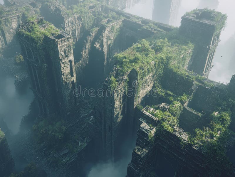 Overgrown Jungle Ruins stock image. Image of architecture - 359080119