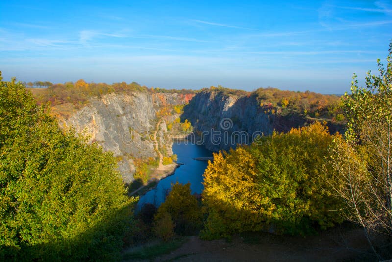 Overgrown Quarry Stone at Sunset Stock Image - Image of sunrise, area ...