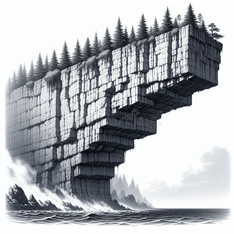 63 3. Overhanging Cliff_ a Cliff that Extends Horizont Stock Image ...