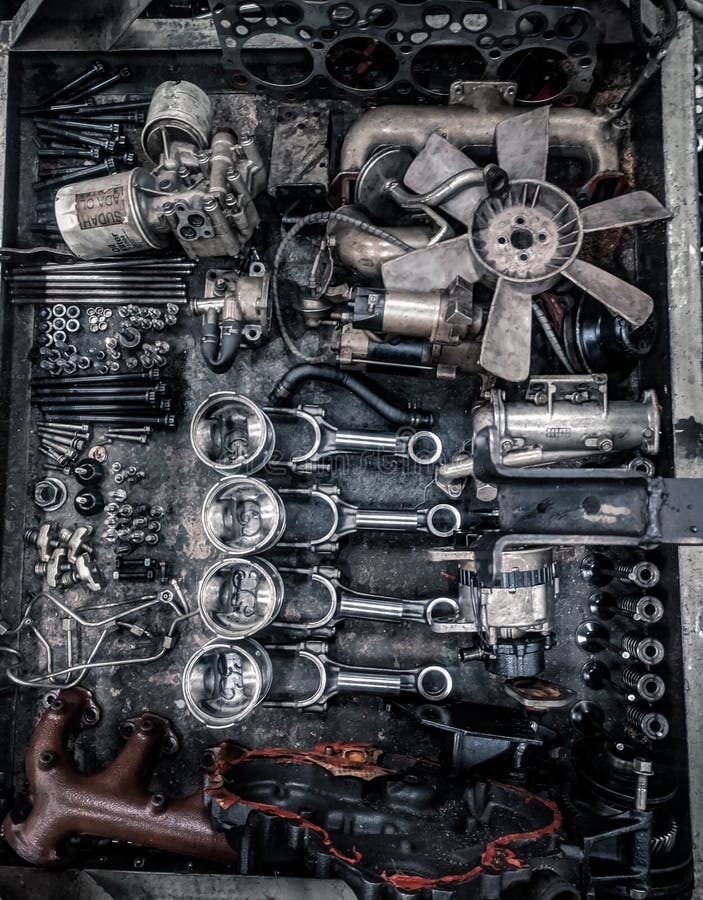 OVERHAUL MARINE ENGINE stock photo. Image of overhaul - 217848558