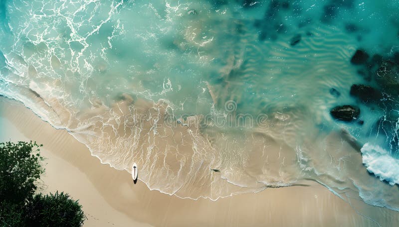 Overhead Aerial Image of a Paradisiacal Beach Stock Illustration ...