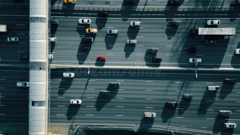 Overhead Aerial View of a Busy Highway Stock Photo - Image of ...