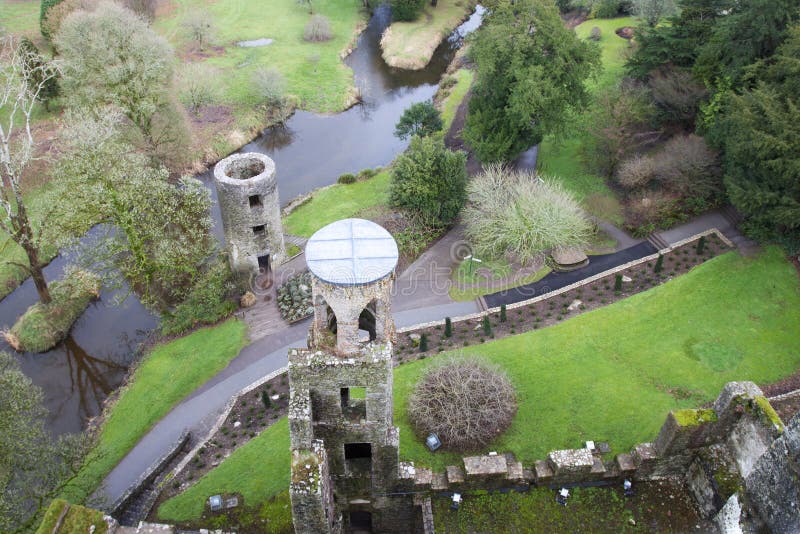 Overhead Aerial View of Blarney Castle,Ireland. Stock Photo - Image of ...