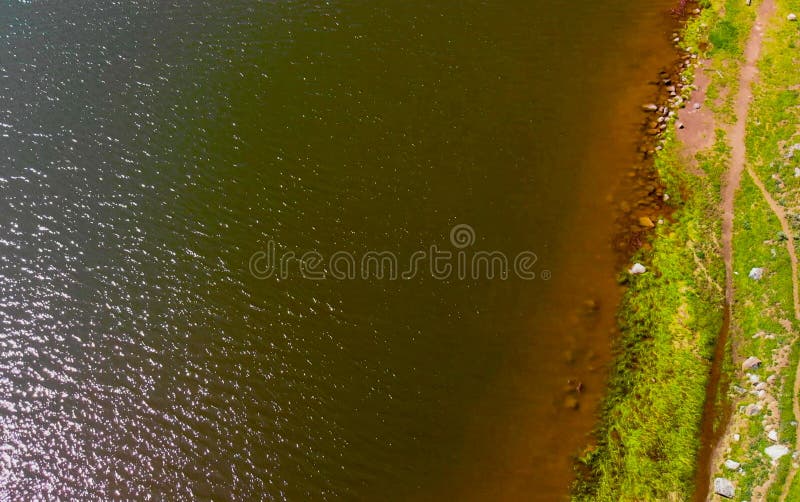 Overhead Aerial View of Lake Water in Summer Stock Image - Image of ...