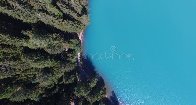 Overhead Aerial View of Mountain Lake Stock Photo - Image of morning ...