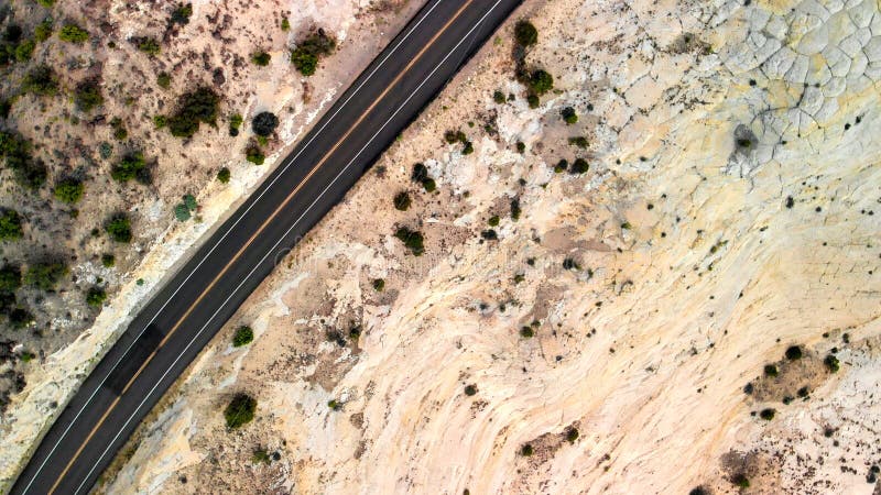 Overhead Aerial View of Road Across the Canyon Stock Image - Image of ...