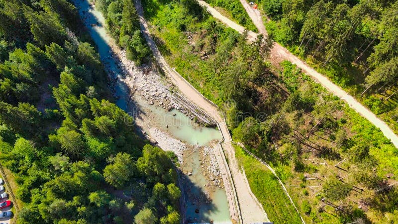 Overhead Aerial View of Road in the Forest Stock Photo - Image of ...