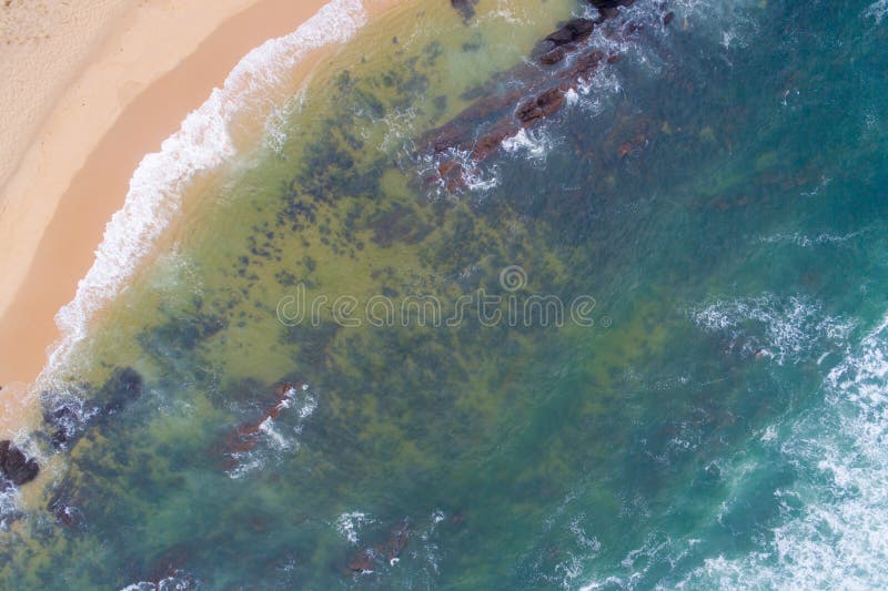 Overhead Aerial View of a Rocky Beach Shore Stock Image - Image of ...