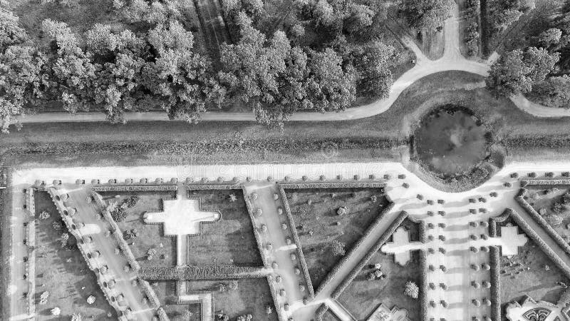 Overhead Aerial View of Rundale Castle, Lithuania Stock Photo - Image ...