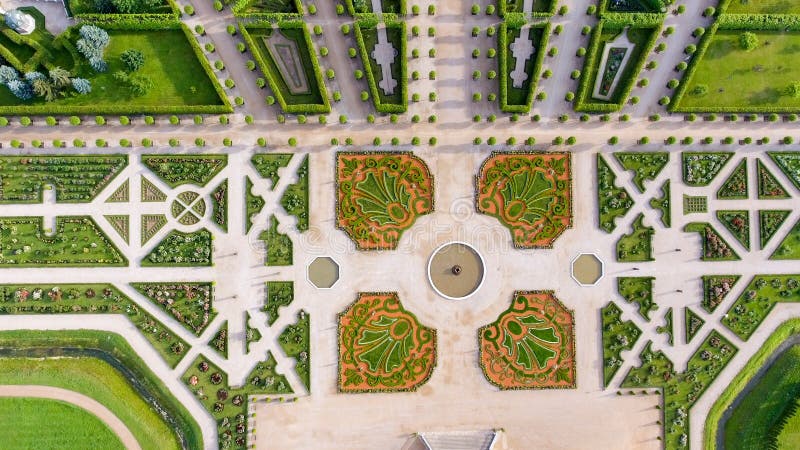 Overhead Aerial View of Rundale Castle, Lithuania Stock Image - Image ...