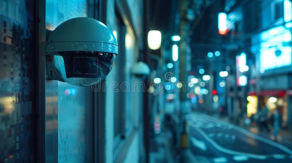 Overhead Angle of Camera on City Wall, , Generative AI Stock ...