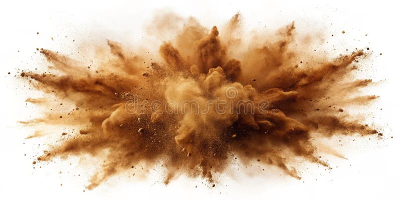 Overhead Brown Dust Explosion High-Res Composition Stock Illustration ...
