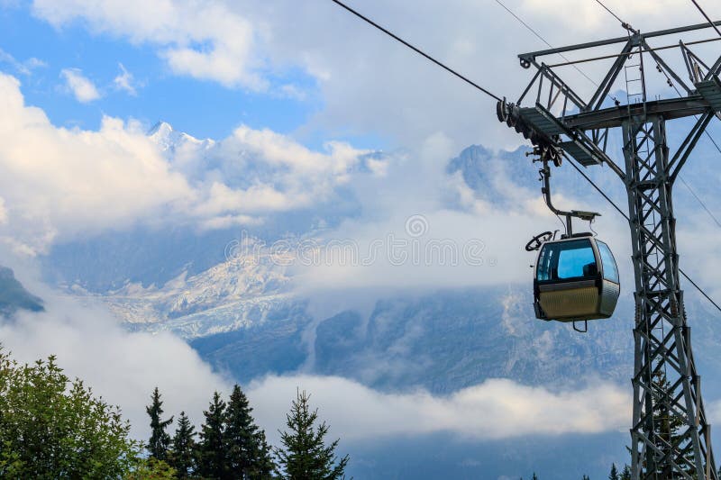 Overhead Cable Car To Top of Mount Pilatus in Canton Lucerne ...