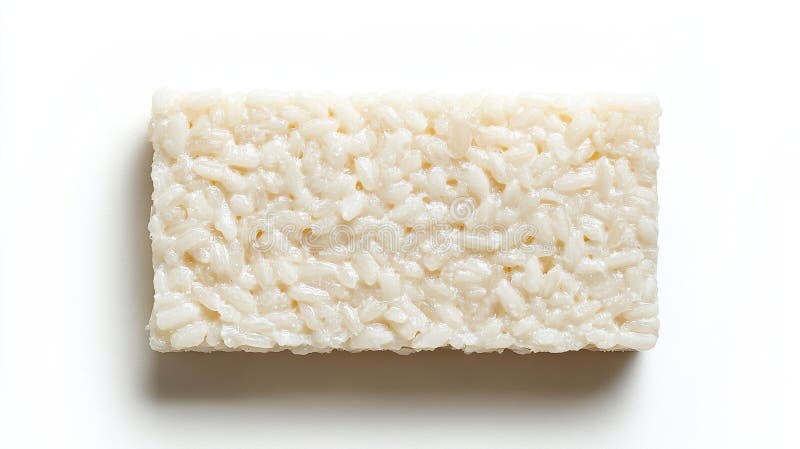 Overhead Close Up of Cooked White Rice Block Stock Illustration ...