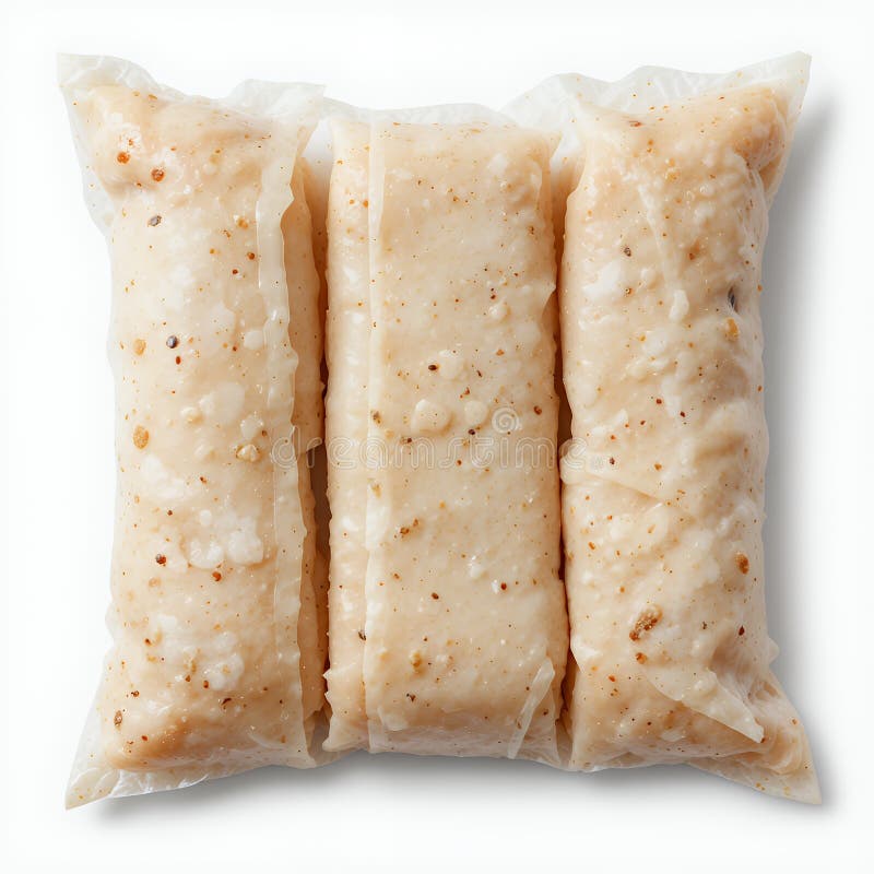 Three Wrapped Rectangular Food Items in Clear Plastic Packaging on ...