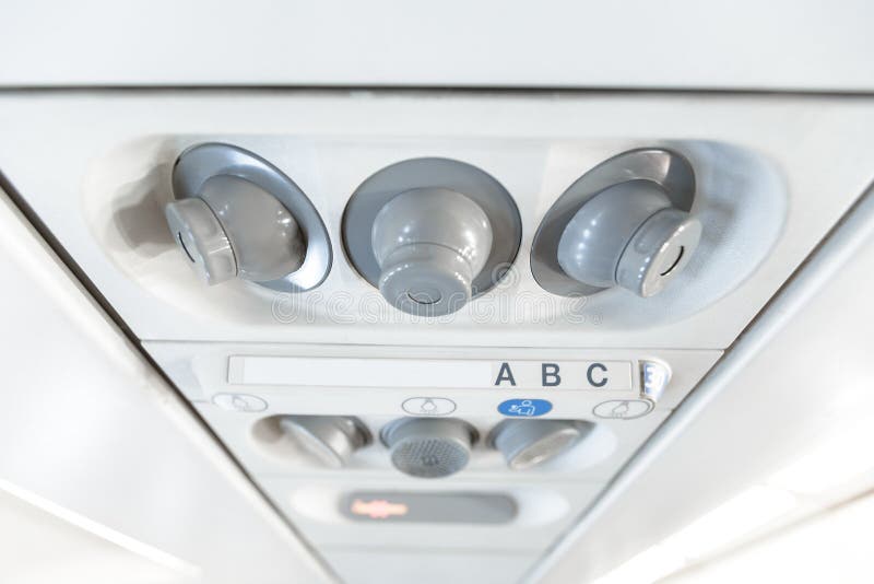 Overhead Console In The Modern Passenger Aircraft. Air Conditioner ... Overhead Console In The Modern Passenger Aircraft. Air Conditioner ...