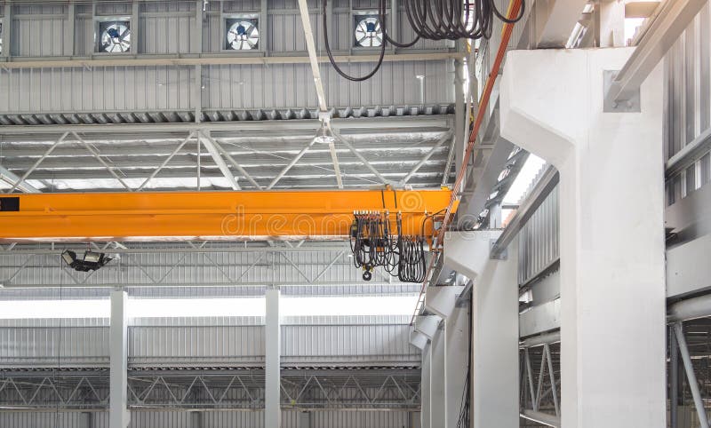 Overhead crane factory stock photo. Image of interior - 189052174