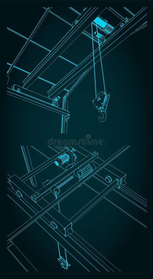 Overhead Crane and Warehouse Structure Stock Illustration ...