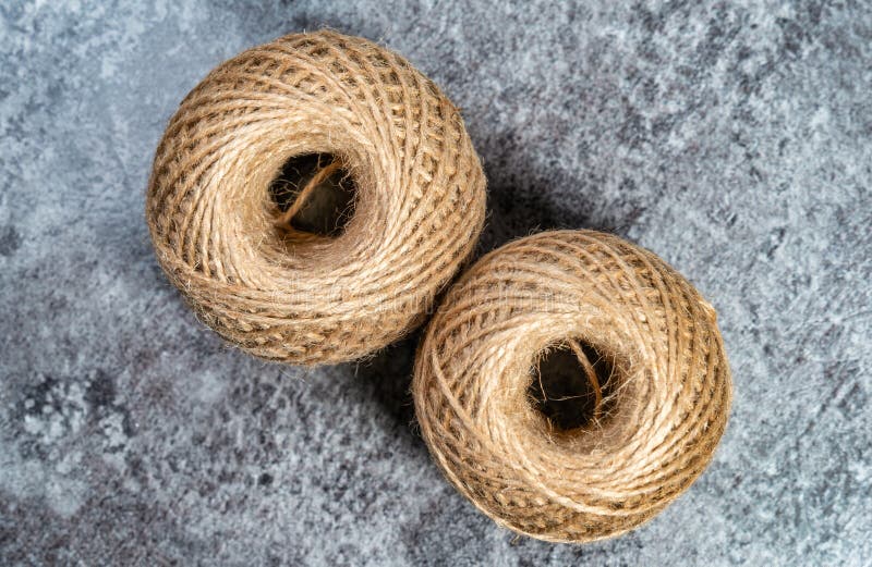 Overhead Detail View with Two Rope Rolls or Skein Stock Image - Image ...