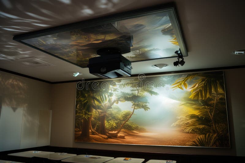 Overhead Digital Projector Mounted on the Ceiling of the Boardroom ...