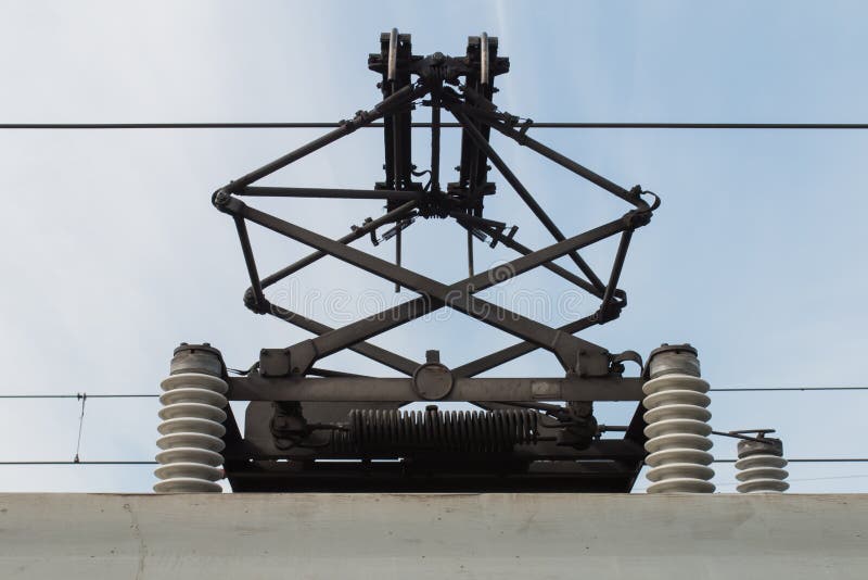 Overhead electric of train stock photo. Image of steel - 47189198