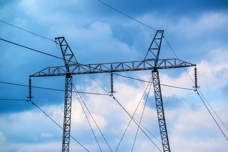 Overhead Electricity Power Lines on National Grid Stock Photo - Image ...