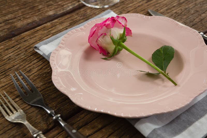 Elegance Table Setting on Table Stock Photo - Image of scented, plate ...